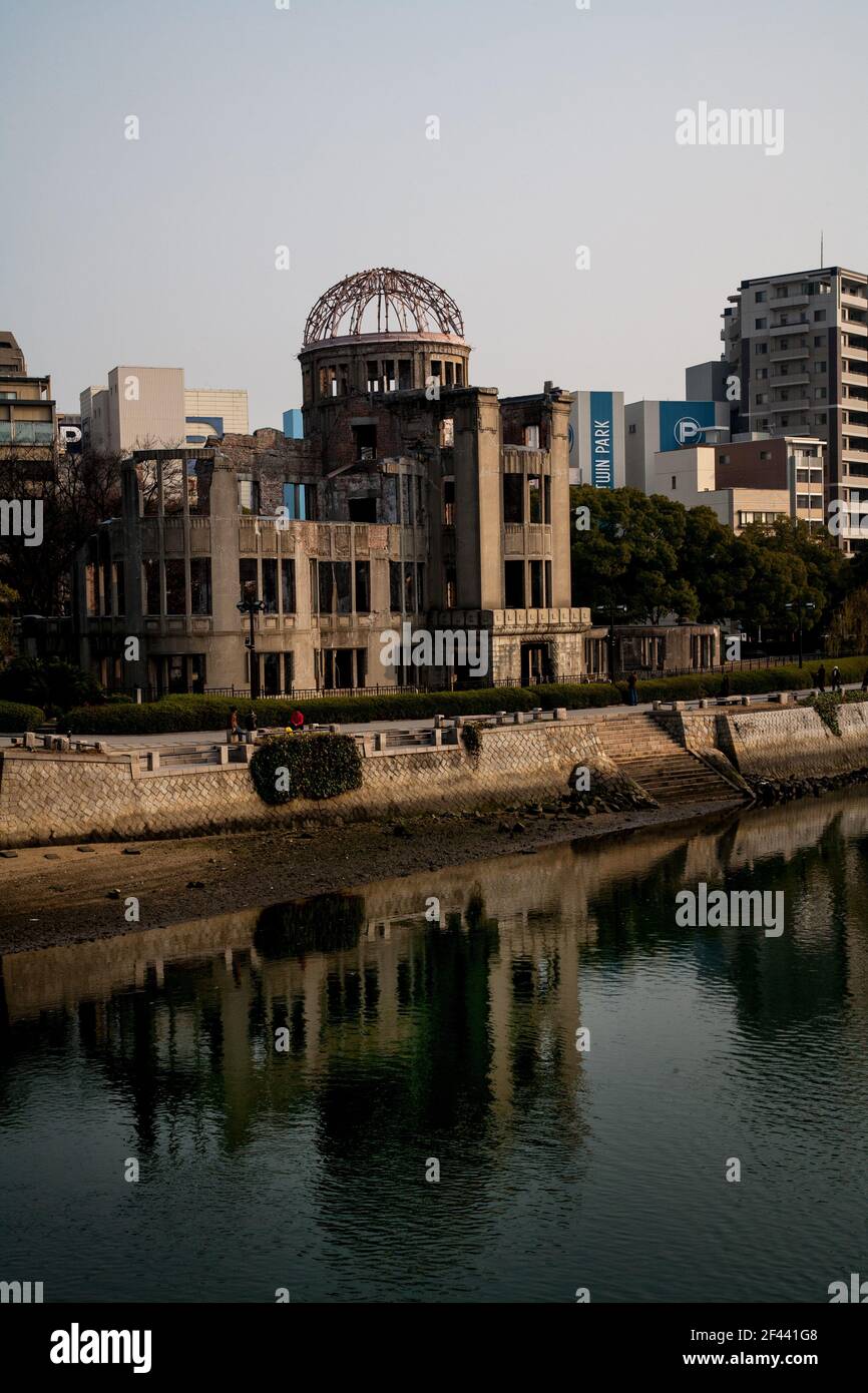 The Hiroshima Peace Memorial (Genbaku Dome), a structure from the August 1945 Atomic Bomb which ...