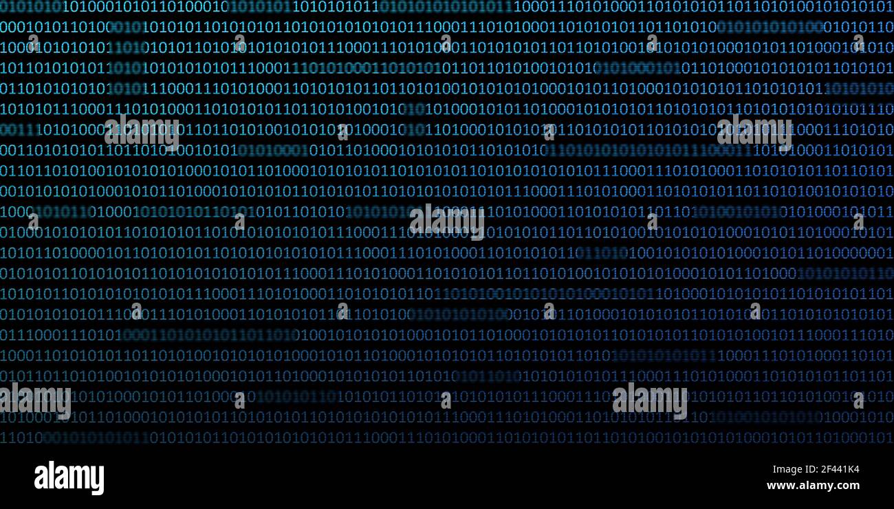 Dark Blue Digital Binary Code Matrix Background Data And Streaming Binary Code Abstract With