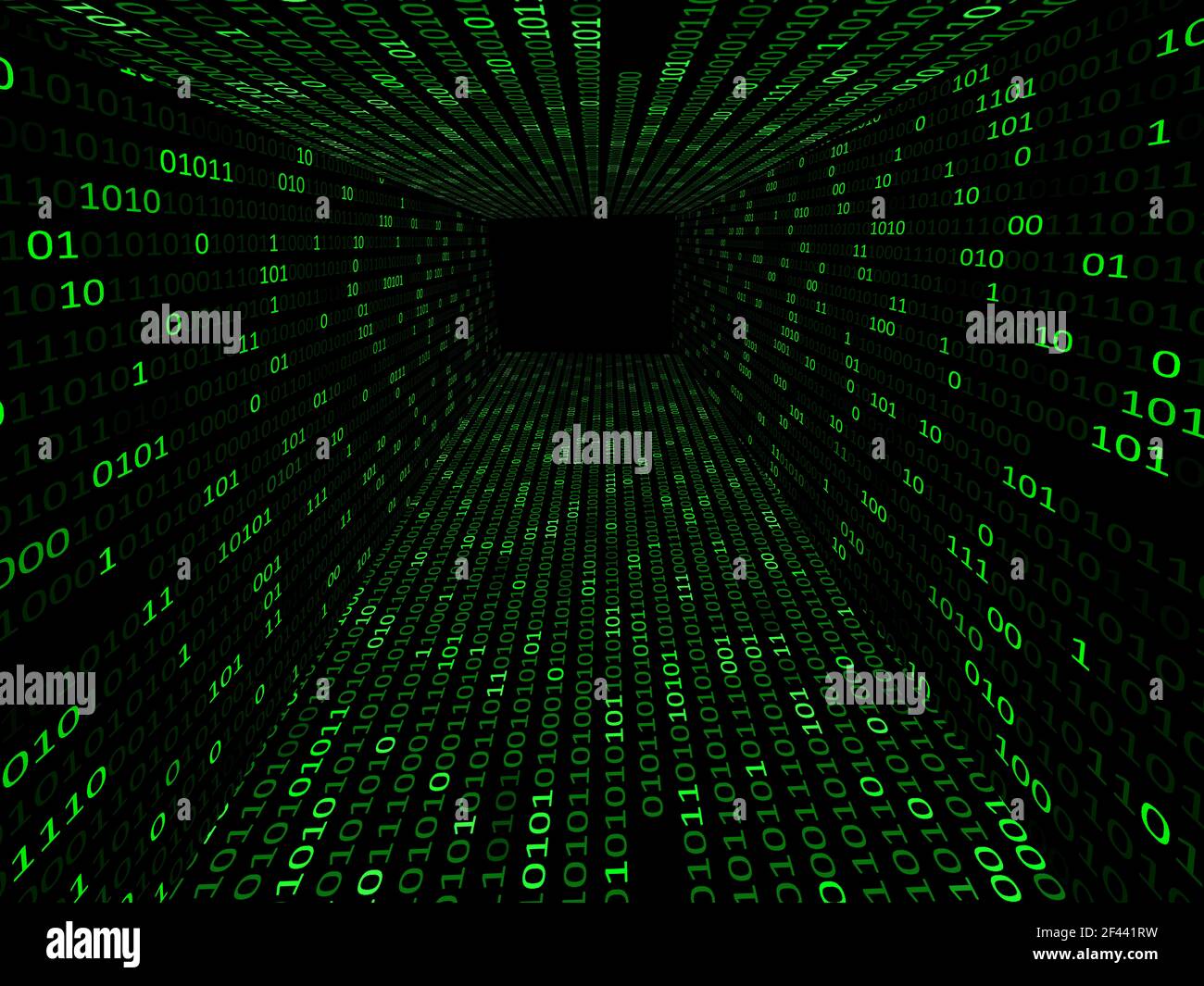 Deep Matrix Dark Tunnel Binary Code 0 And 1 Data Secure And Data