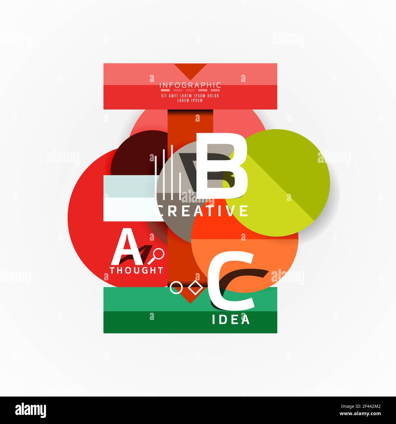 Abstract geometric option infographic banners, a b c steps process ...
