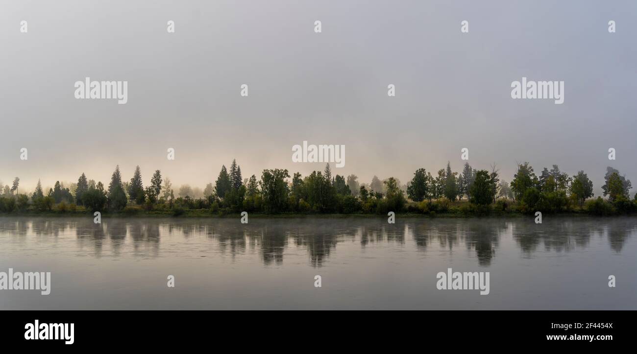 Mystical river sunrise fog in hi-res stock photography and images - Alamy