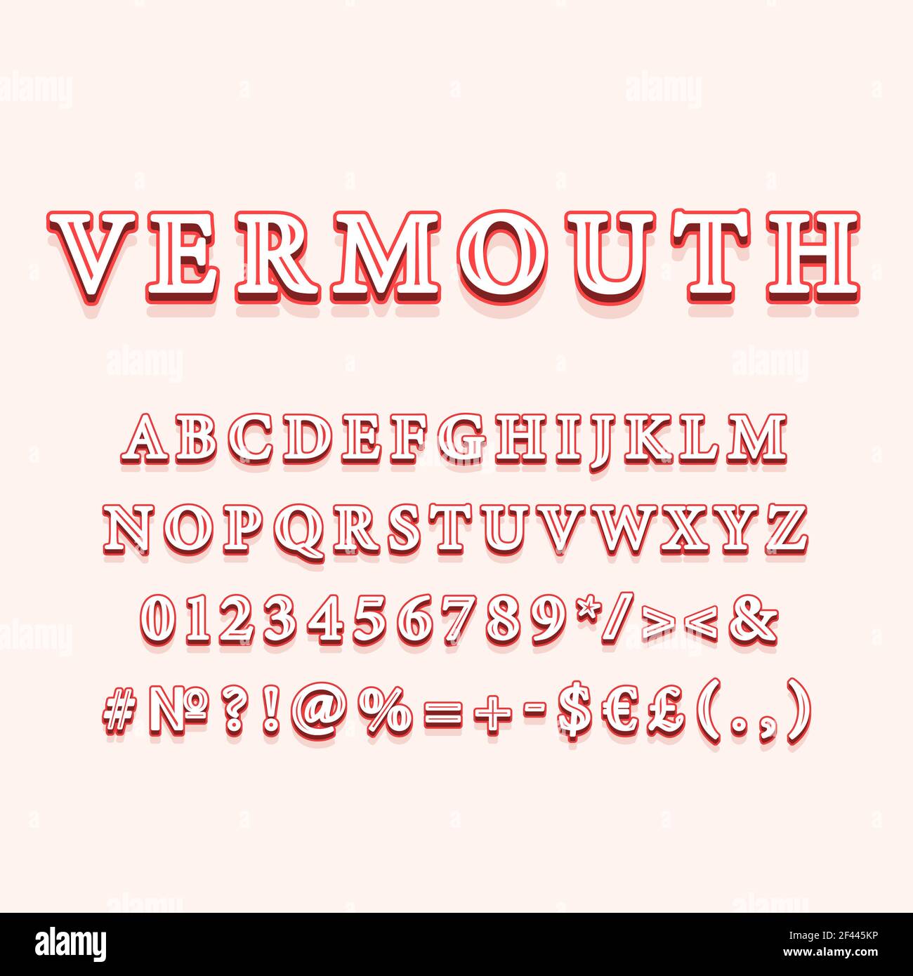 Vermouth vintage 3d vector alphabet set Stock Vector Image & Art - Alamy