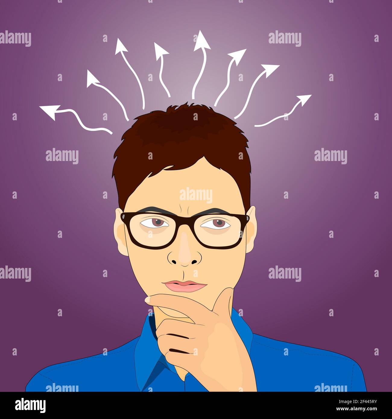 The man thinks, trying to find a solution. Thinks about the choice. The ...