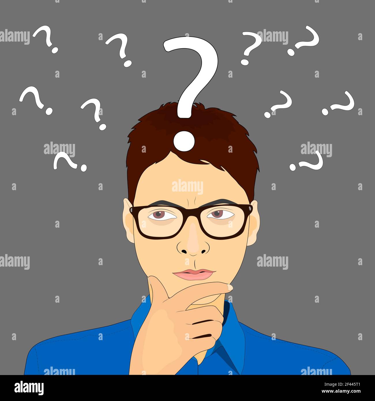 Businessman with question mark over his head Stock Photo - Alamy