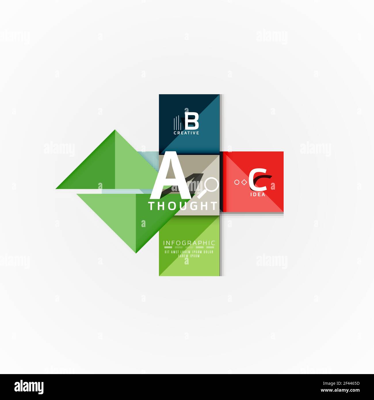 Abstract geometric option infographic banners, a b c steps process ...