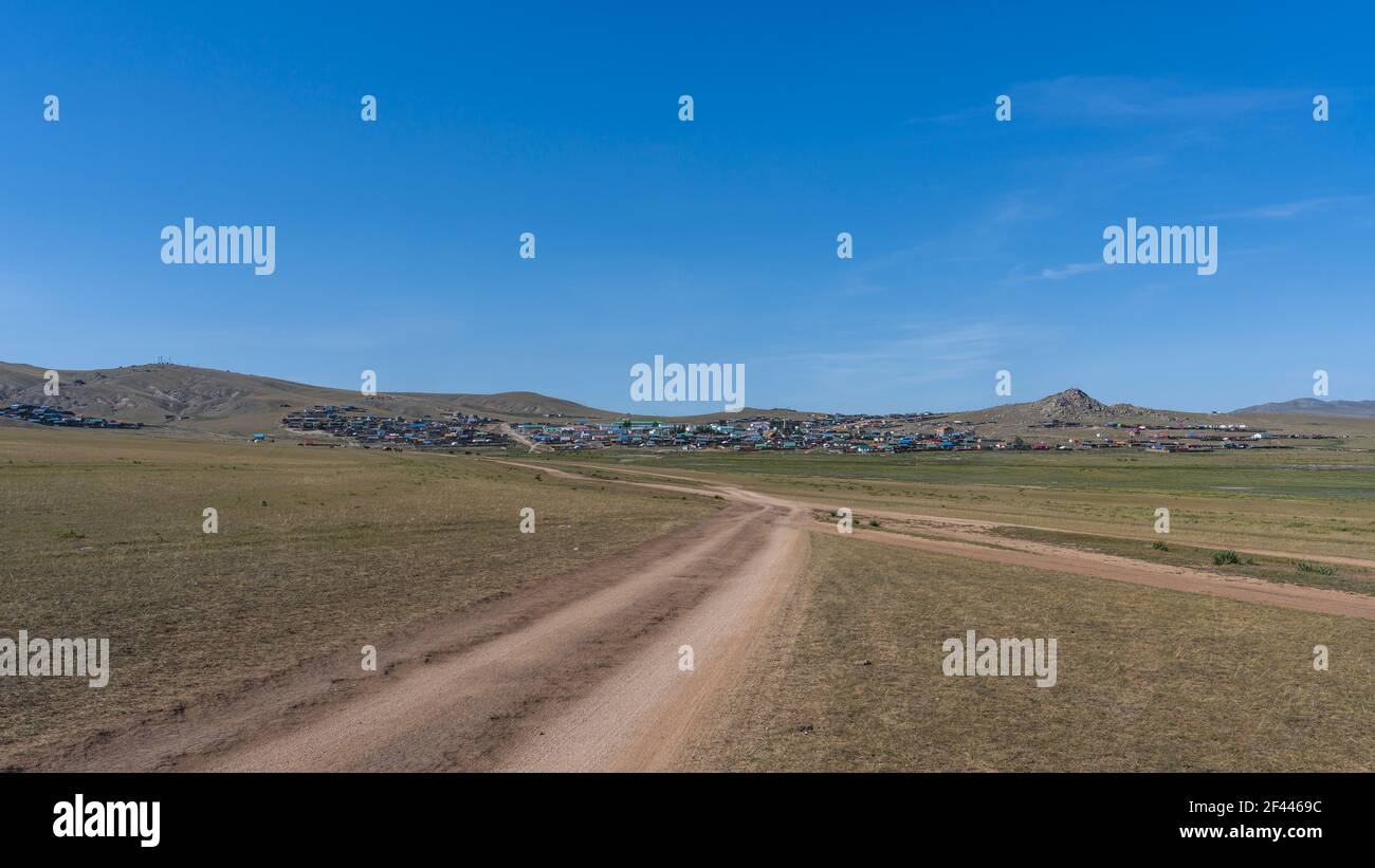 Village in the mongolian steppe hi-res stock photography and images - Alamy
