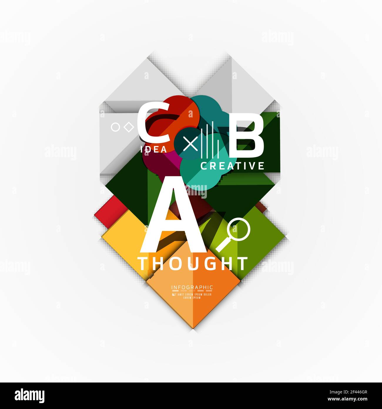 Abstract geometric option infographic banners, a b c steps process ...