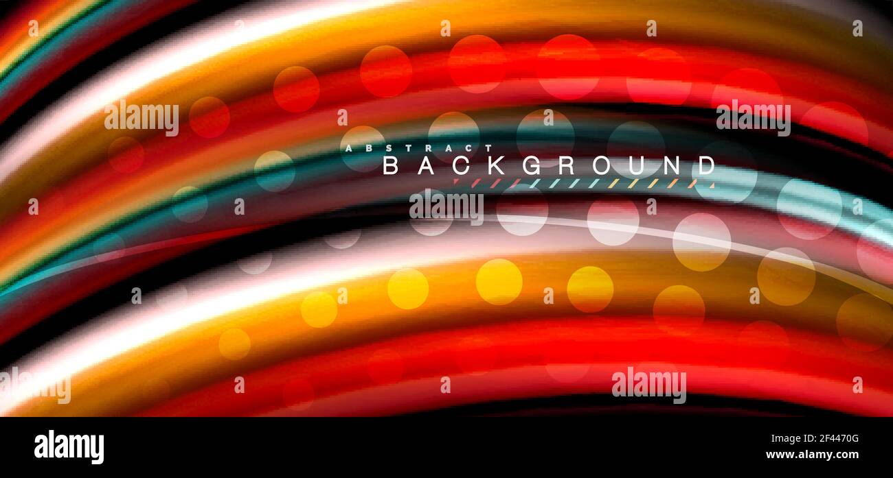 Multicolored wave lines on black background design. Multicolored wave ...