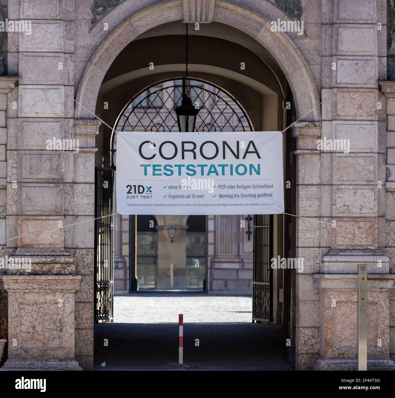 munich, germany - march 06 2020: corna test station in munich ...