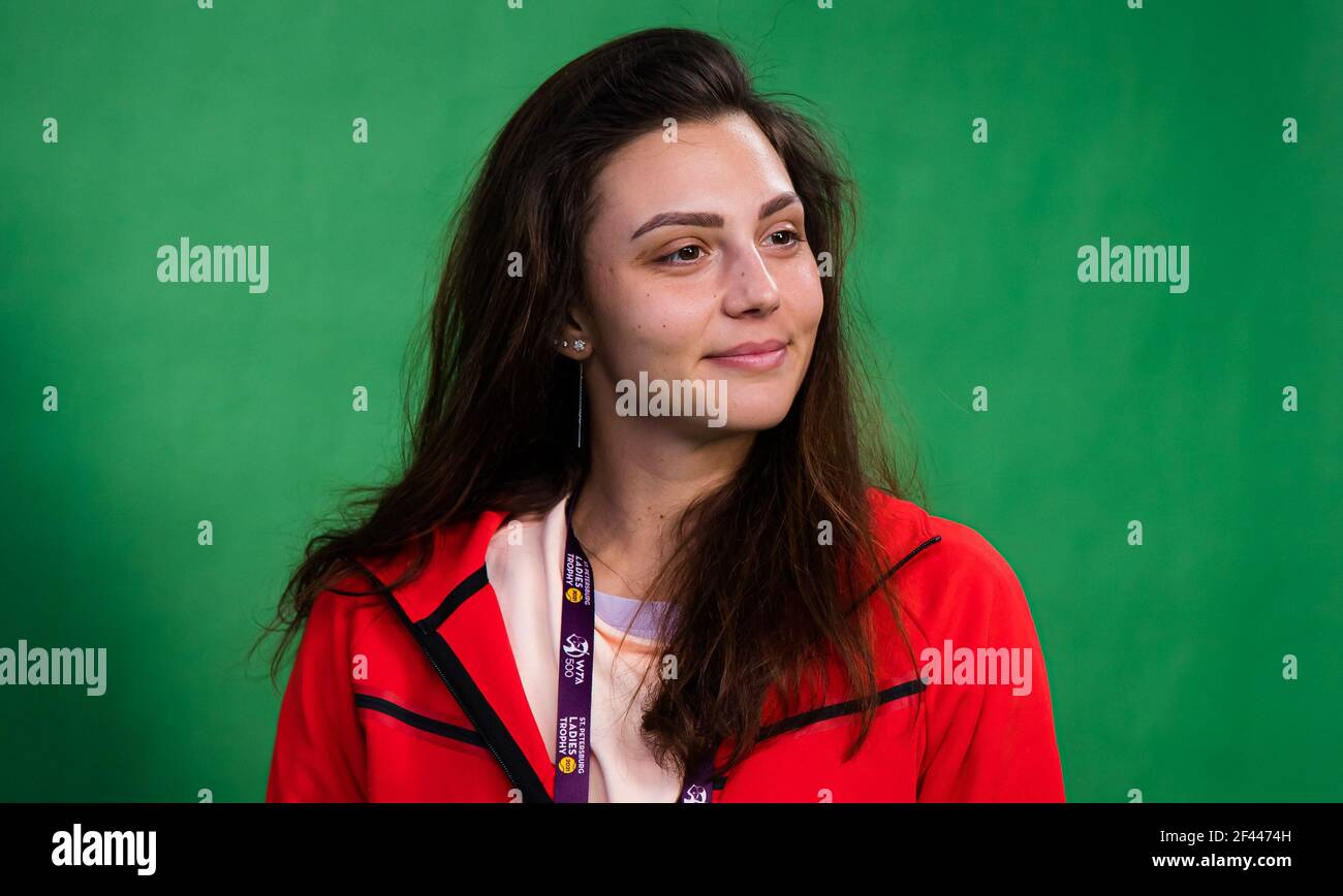 Jaqueline Cristian of Romania during a virtual meet & greet with fans ...