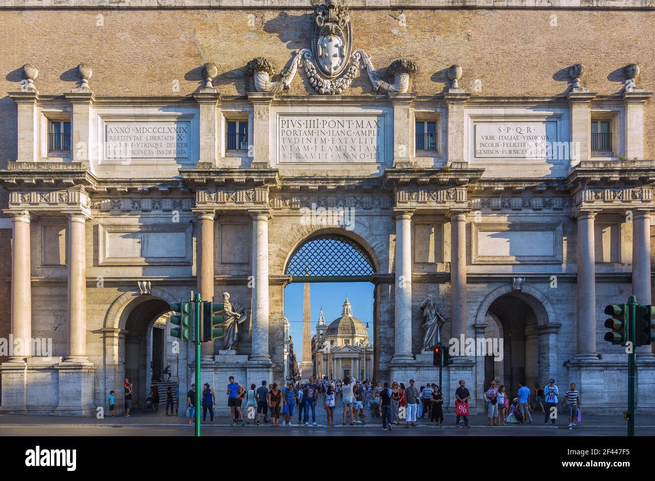 geography / travel, Italy, Lazio, Rome, plaza del Popolo, Porta del ...