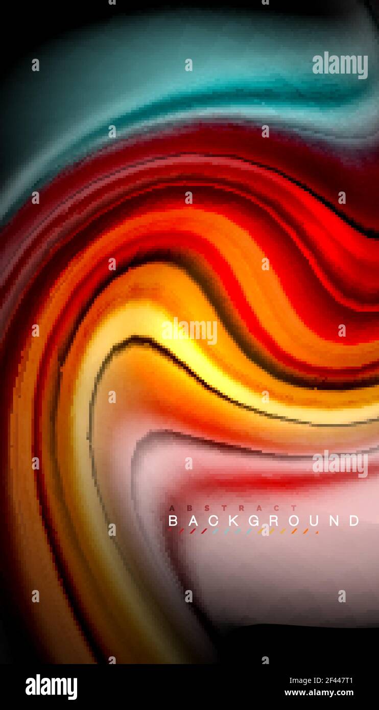 Fluid mixing colors, vector wave abstract background. Abstract wave ...