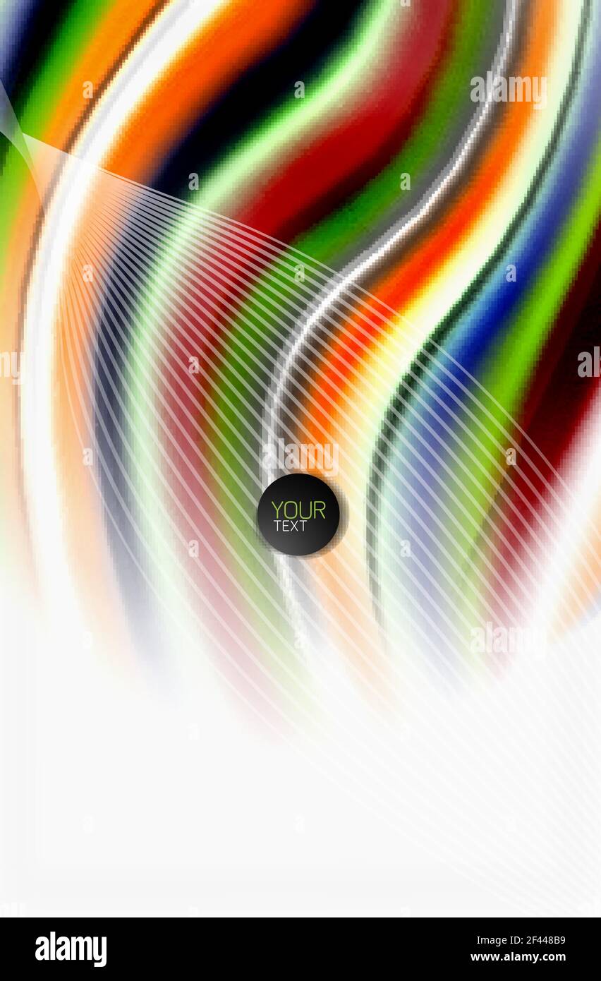 Rainbow color waves, vector blurred abstract background. Rainbow color ...