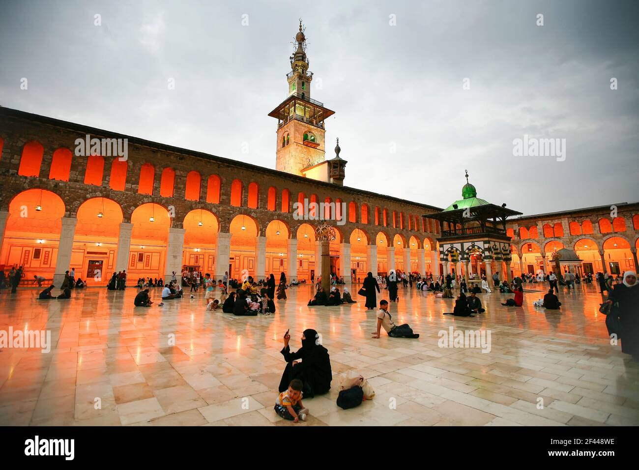 Damascus,Syria - August 03,2010 : Umayyad Mosque, south-western part of ...