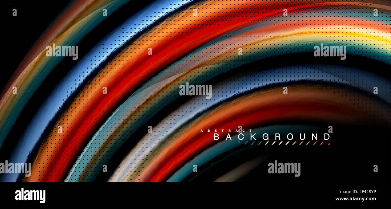 Multicolored wave lines on black background design. Multicolored wave ...