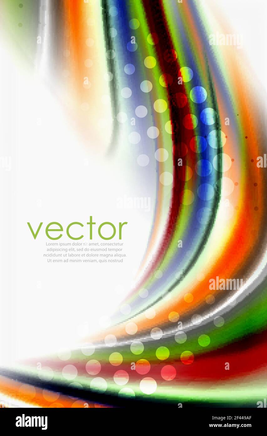 Rainbow color waves, vector blurred abstract background. Rainbow color ...