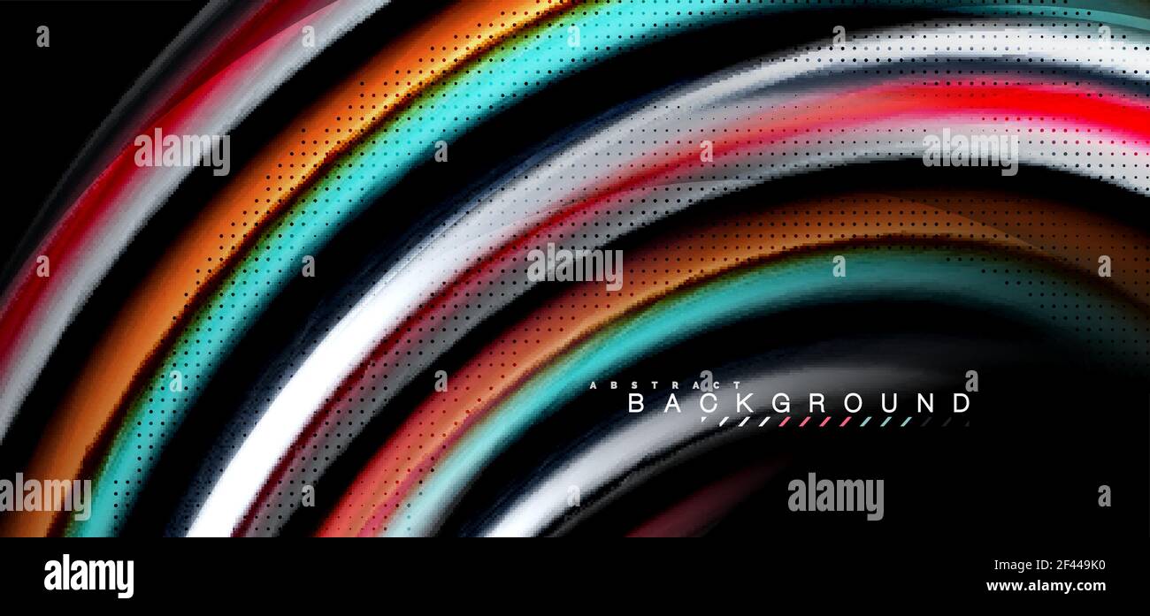 Multicolored wave lines on black background design. Multicolored wave ...