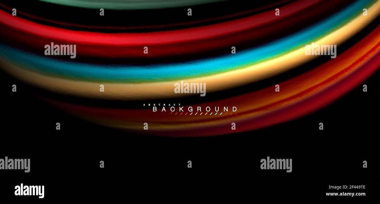 Multicolored wave lines on black background design. Multicolored wave ...