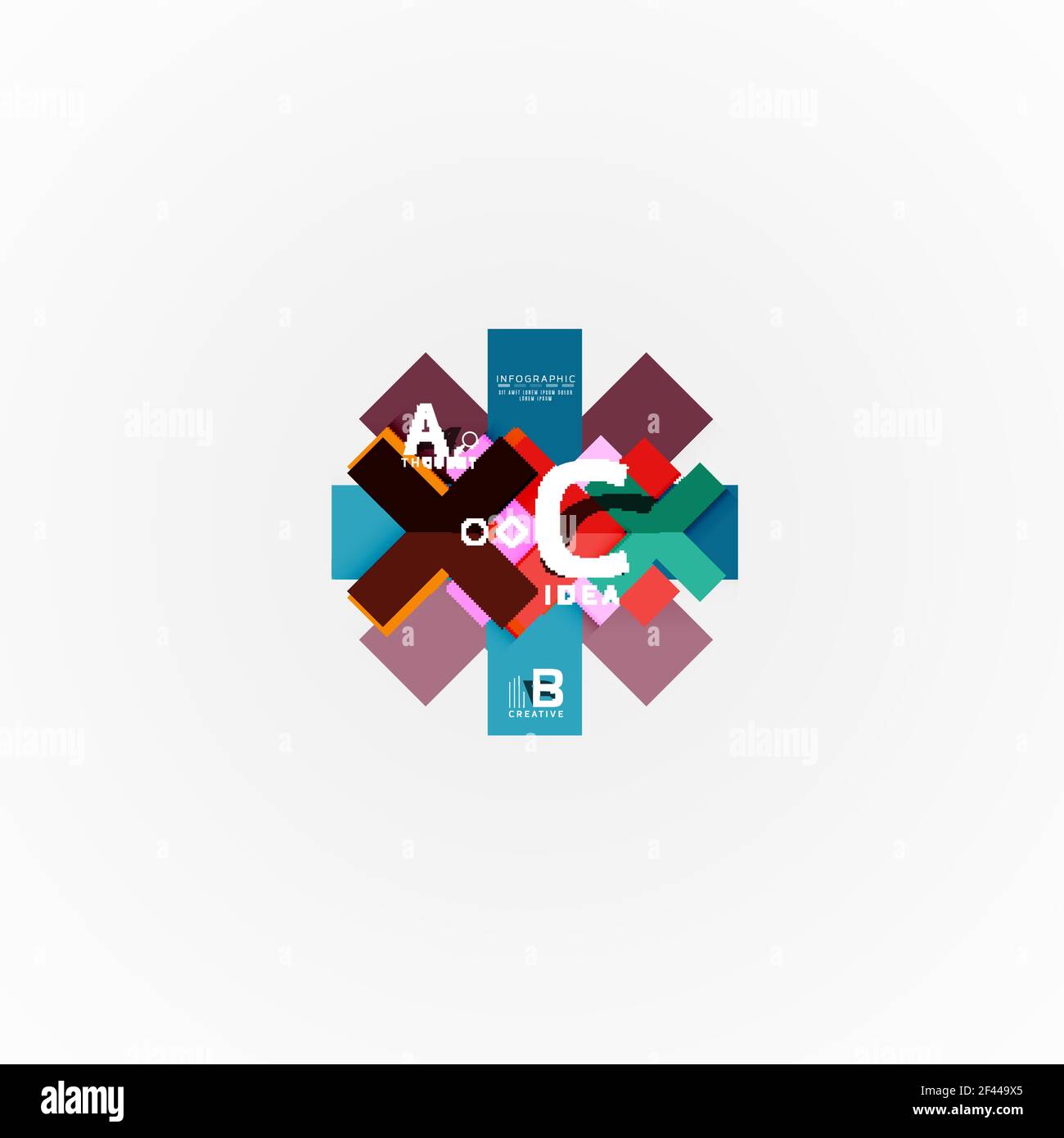 Abstract geometric option infographic banners, a b c steps process ...
