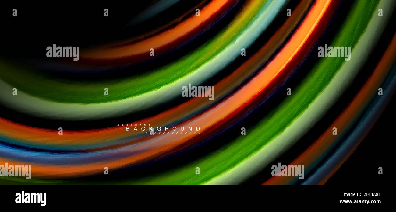 Multicolored wave lines on black background design. Multicolored wave ...