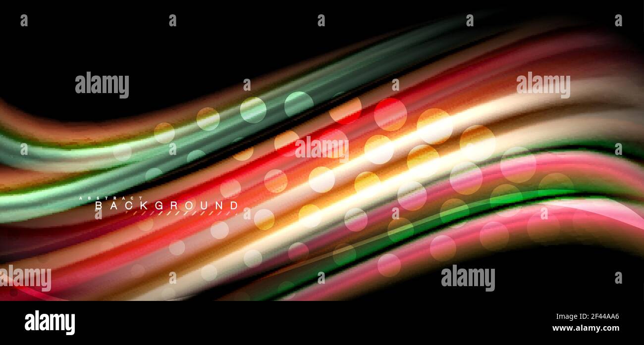 Multicolored wave lines on black background design. Multicolored wave ...