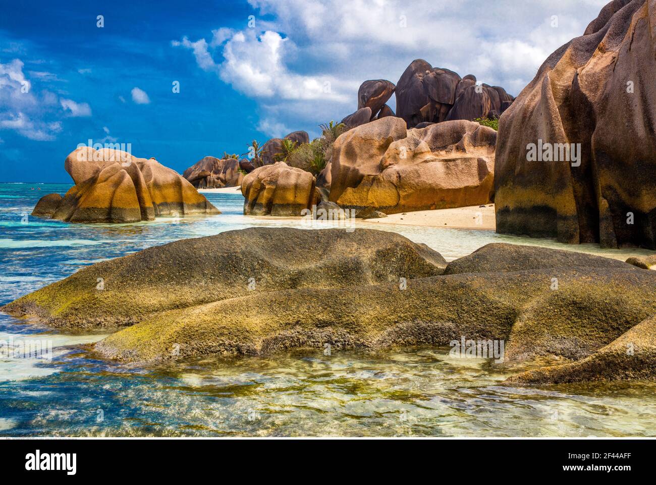 geography / travel, Seychelles, La Digue, Anse Source d'Argent, granite ...