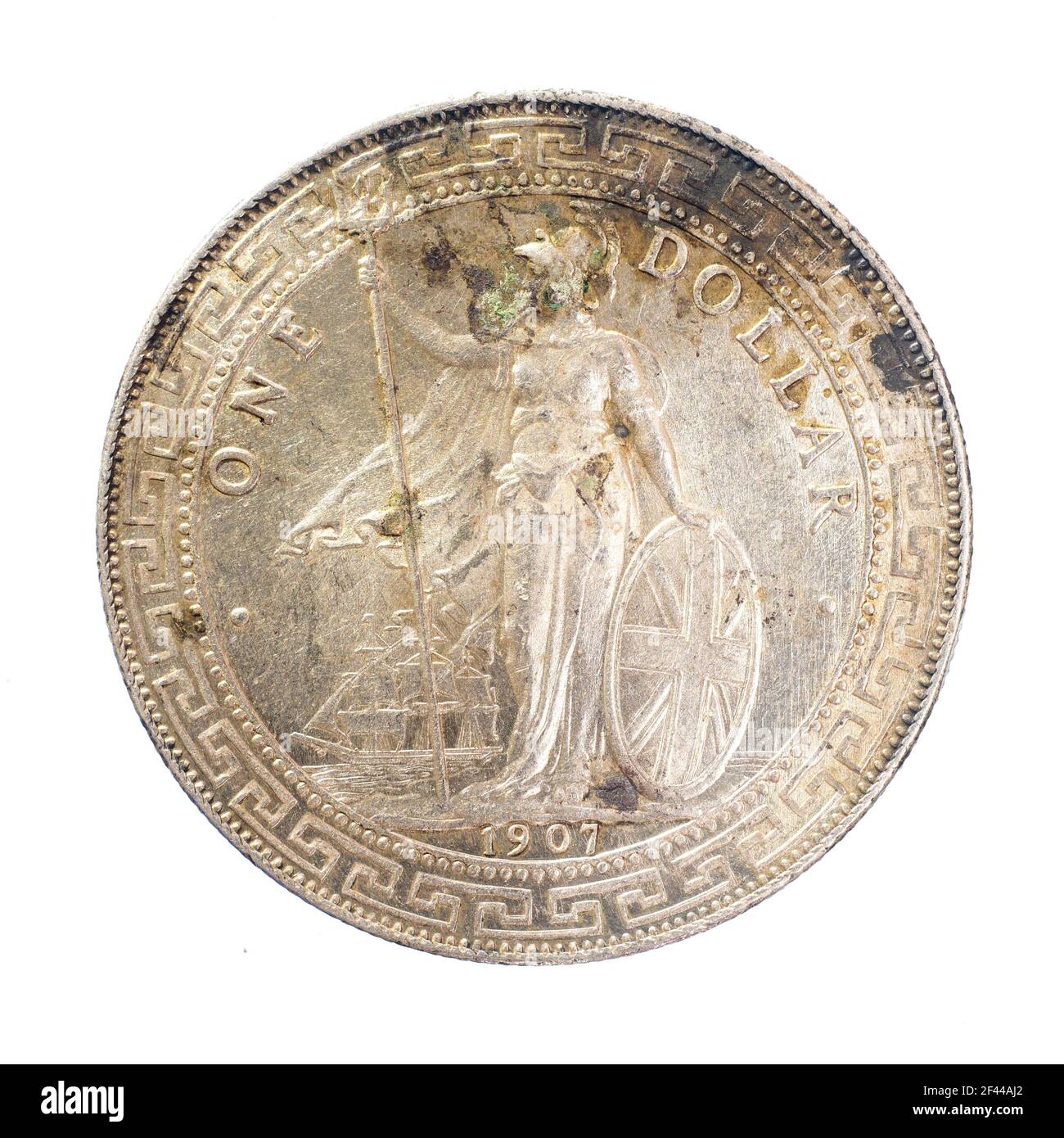 1907 United Kingdom (UK) 1 Dollar British Trade Dollar Stock Photo - Alamy