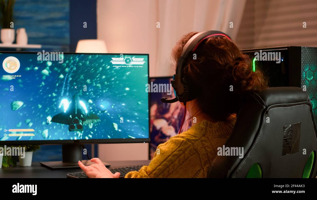 Joyful gamer celebrating win hi-res stock photography and images - Alamy