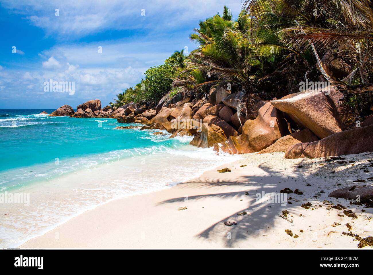 geography / travel, Seychelles, La Digue, Anse Coco, beach with granite ...