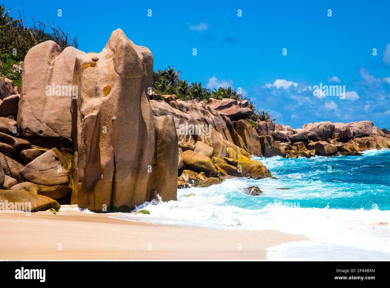 geography / travel, Seychelles, La Digue, Anse Maron, beach with ...