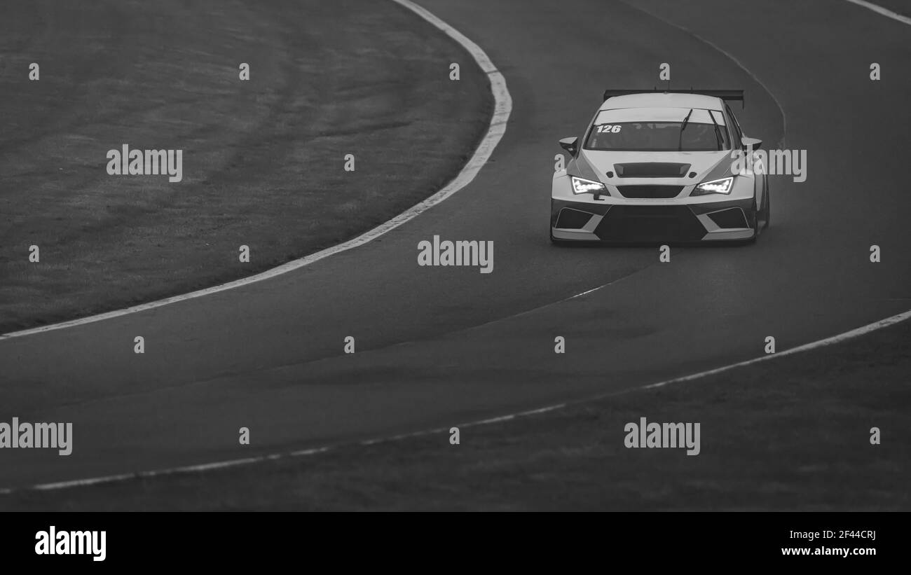 Car test practice track Black and White Stock Photos & Images - Alamy