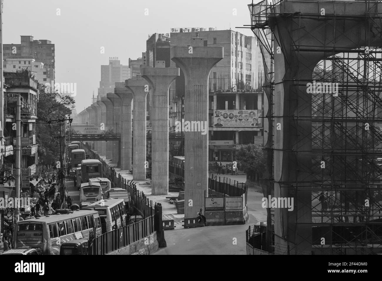 mega Metrorail project progressing in the city of Dhaka. metro train ...
