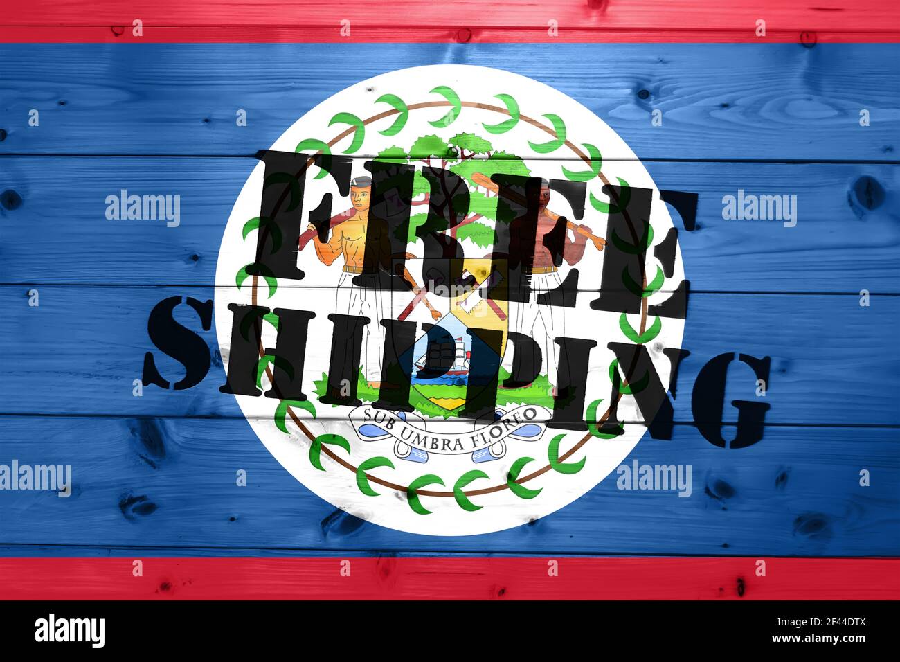 Belize flag, Free Shipping on wooden transport box with flag Logistics ...