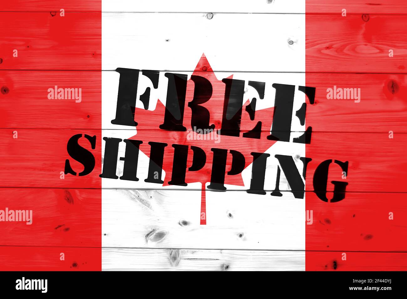Canada flag, Free Shipping on wooden transport box with flag Logistics ...