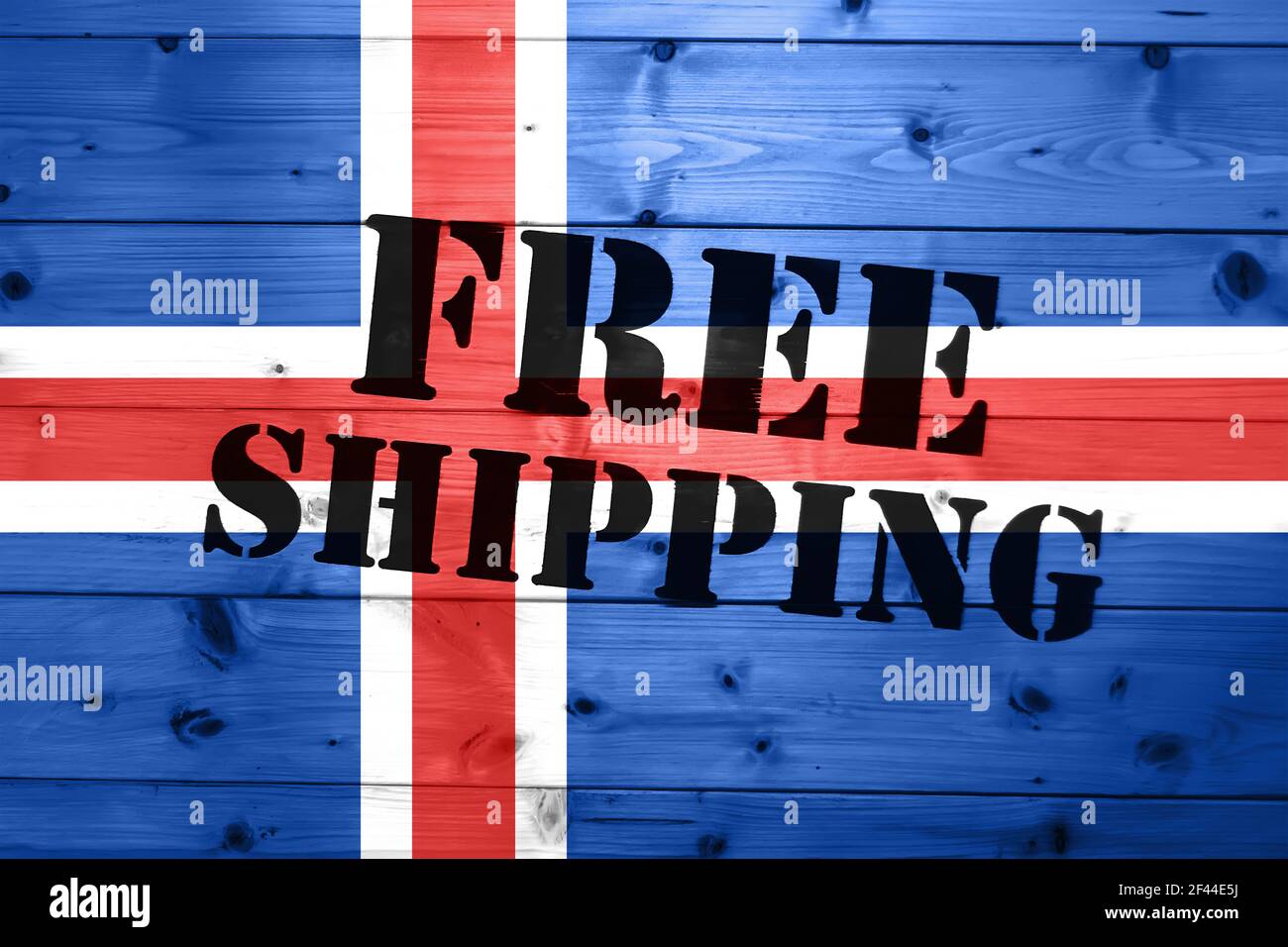 Iceland flag, Free Shipping on wooden transport box with flag Logistics ...