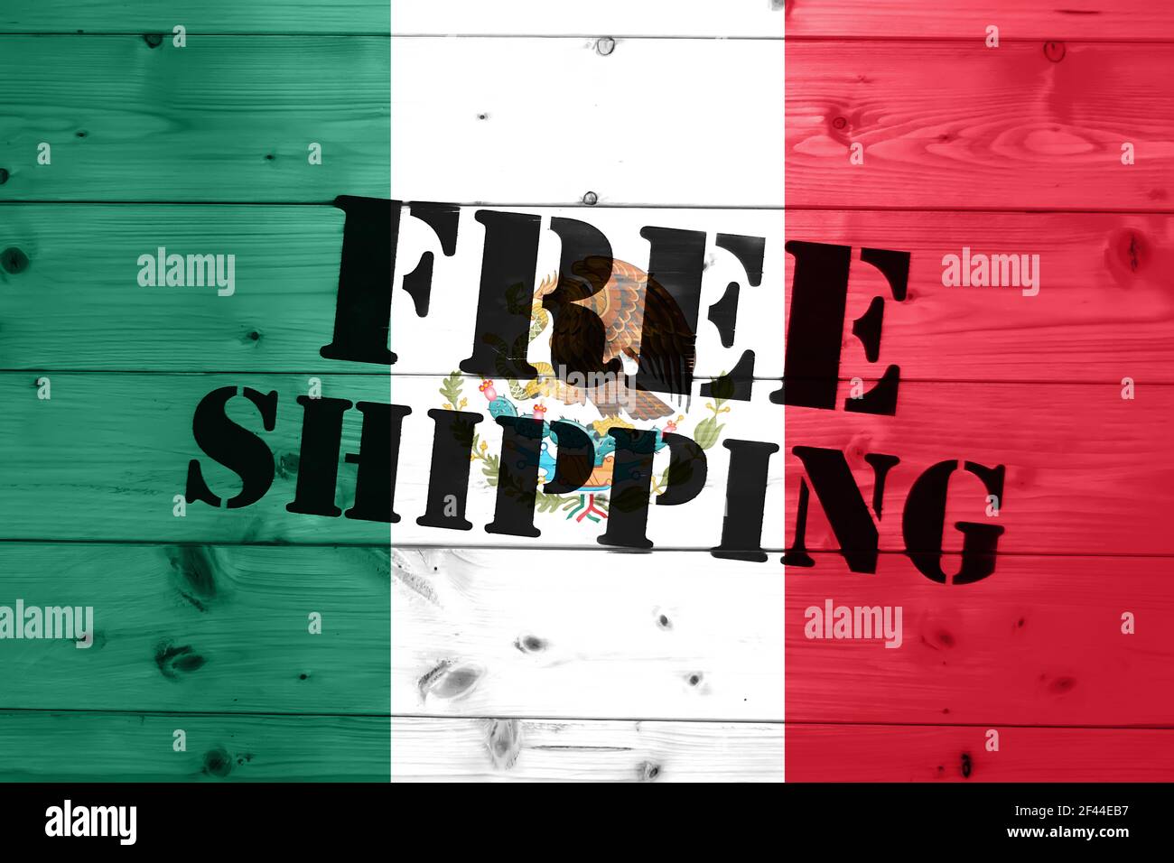 Mexico flag, Free Shipping on wooden transport box with flag Logistics ...