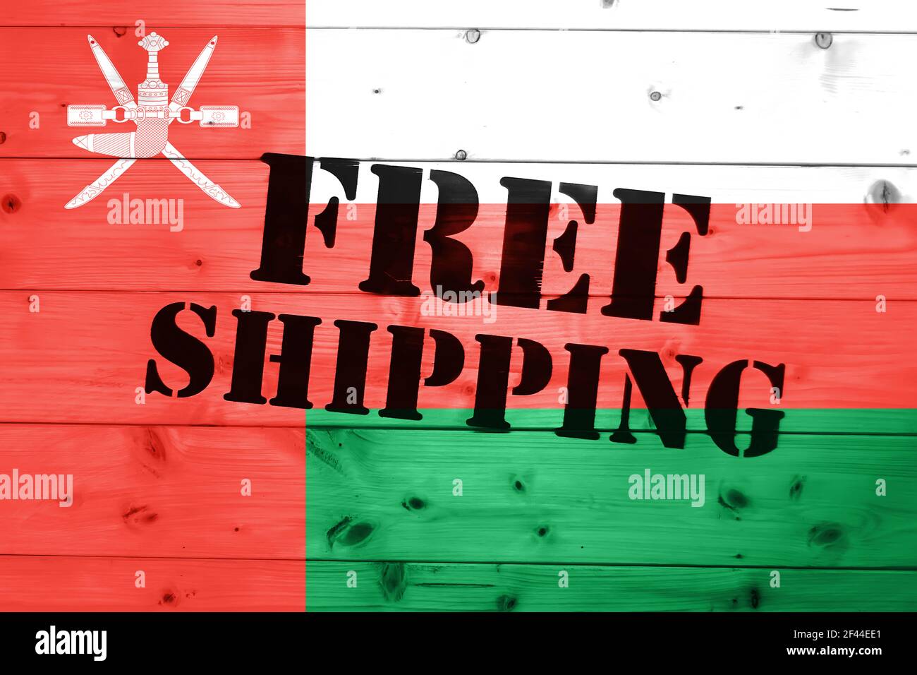 Oman flag, Free Shipping on wooden transport box with flag Logistics ...