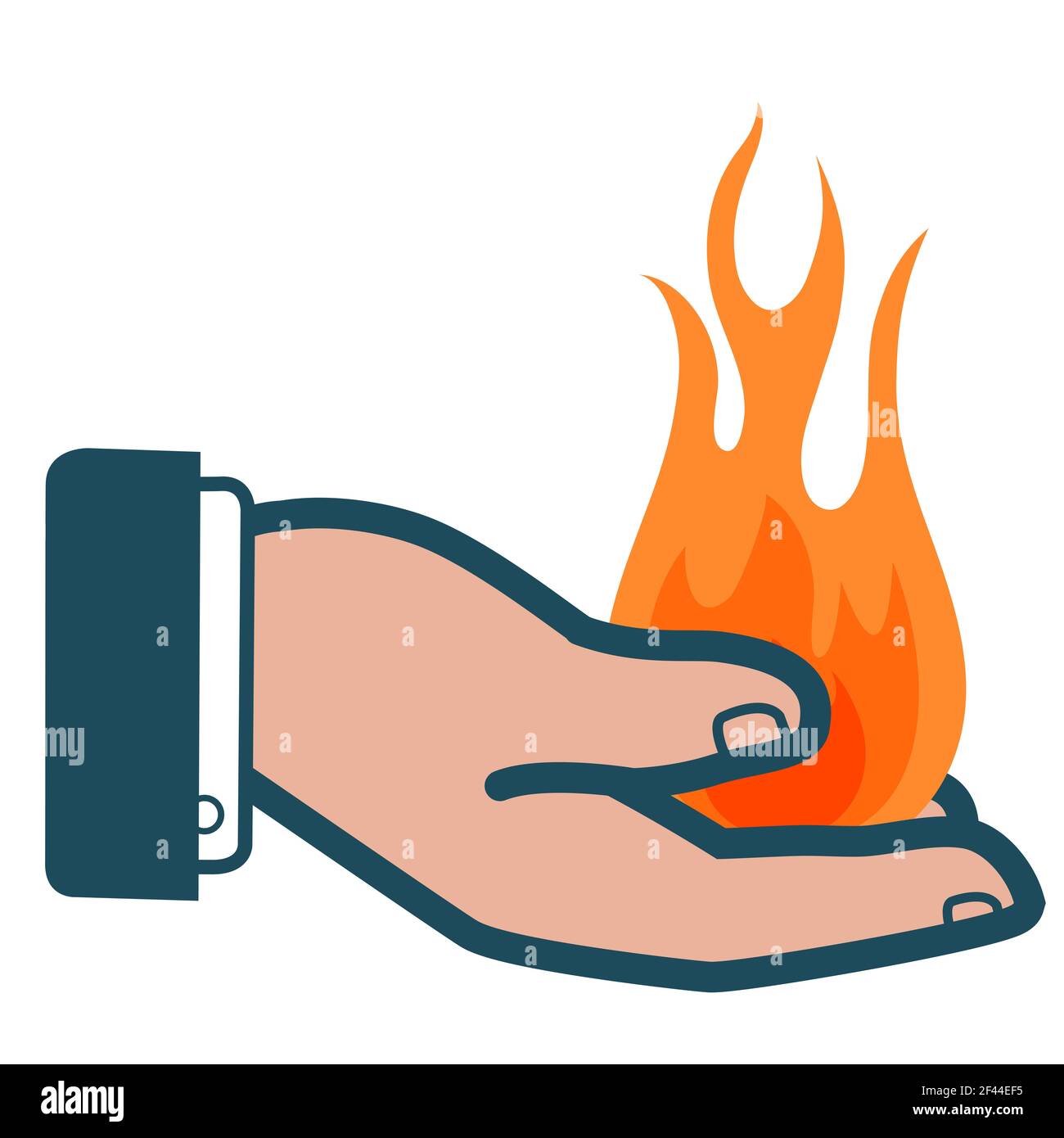 Man hand holding burning Cut Out Stock Images & Pictures - Alamy