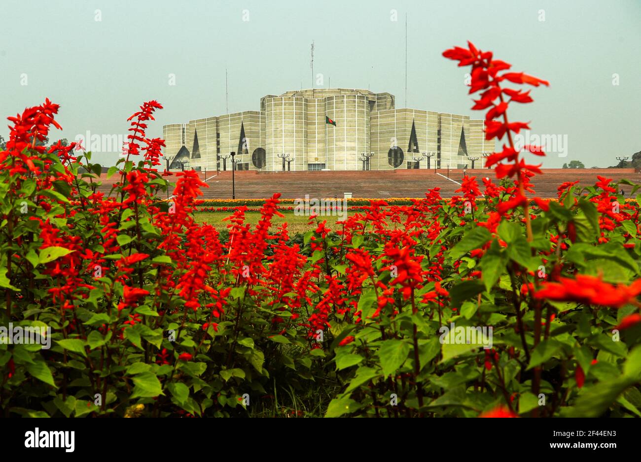 Grand building of Bangladesh National Parliament or Jatiya Sangsad ...