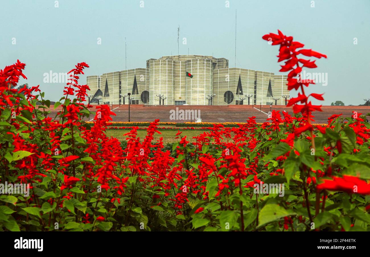 Grand building of Bangladesh National Parliament or Jatiya Sangsad ...
