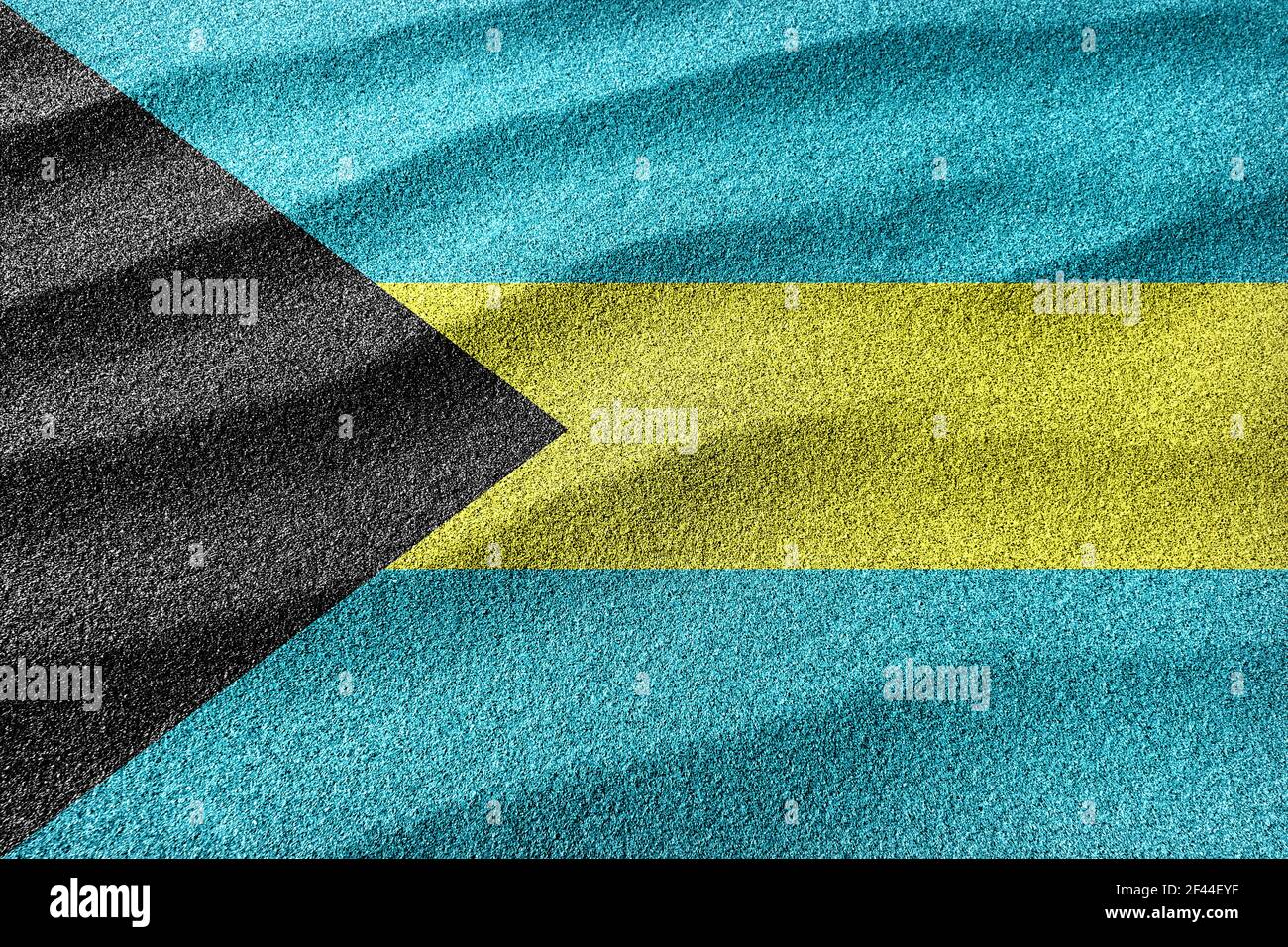 Bahamas sand flag, national flag sand background Stock Photo - Alamy