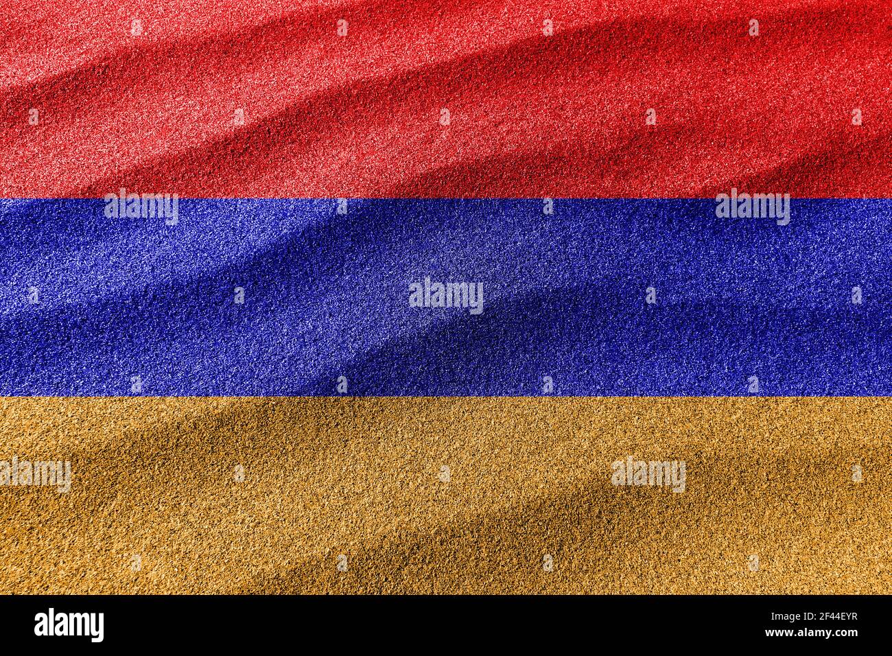 Armenia sand flag, national flag sand background Stock Photo - Alamy