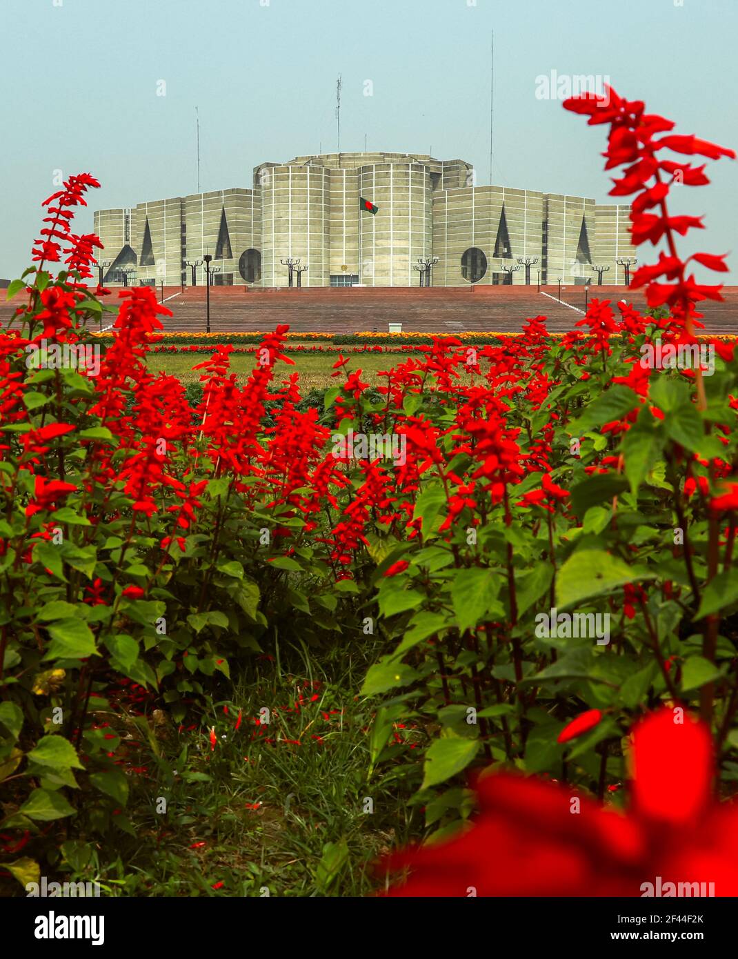 Grand building of Bangladesh National Parliament or Jatiya Sangsad ...