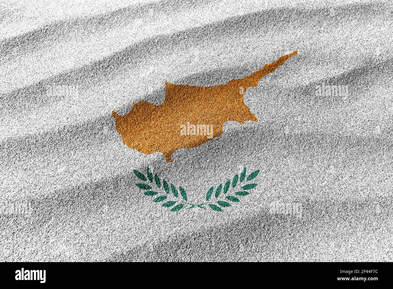 Cyprus sand flag, national flag sand background Stock Photo - Alamy