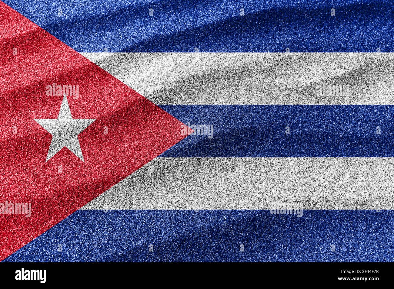 Cuba sand flag, national flag sand background Stock Photo - Alamy