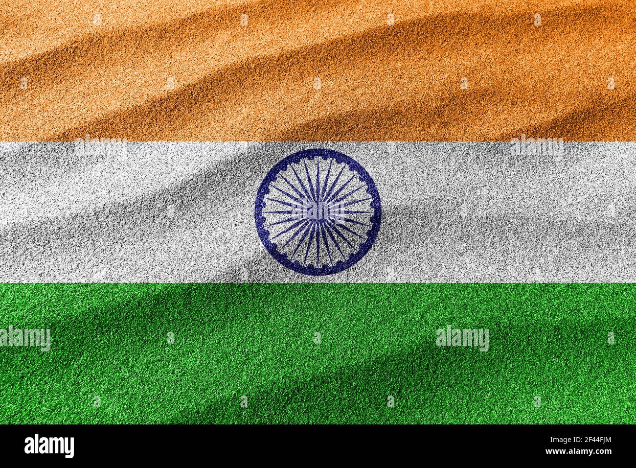 India sand flag, national flag sand background Stock Photo - Alamy