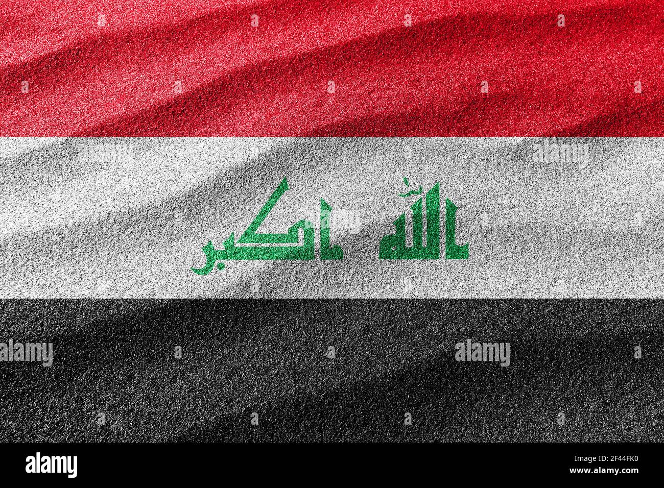 Iraq sand flag, national flag sand background Stock Photo - Alamy