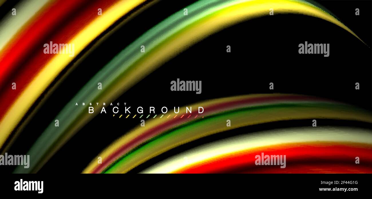 Multicolored wave lines on black background design. Multicolored wave ...
