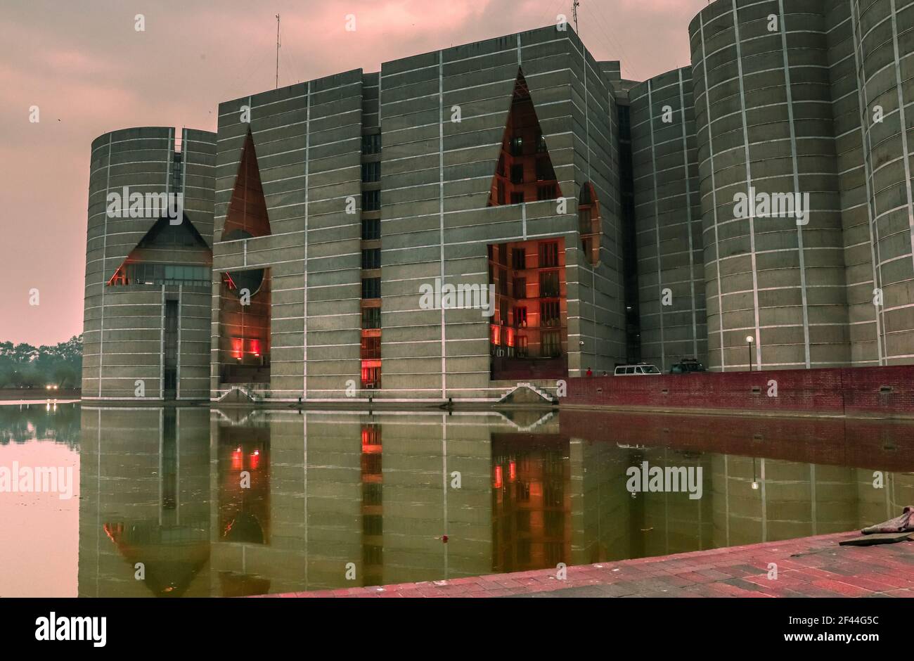 Grand building of Bangladesh National Parliament or Jatiya Sangsad ...