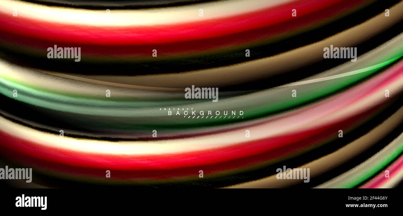 Multicolored wave lines on black background design. Multicolored wave ...